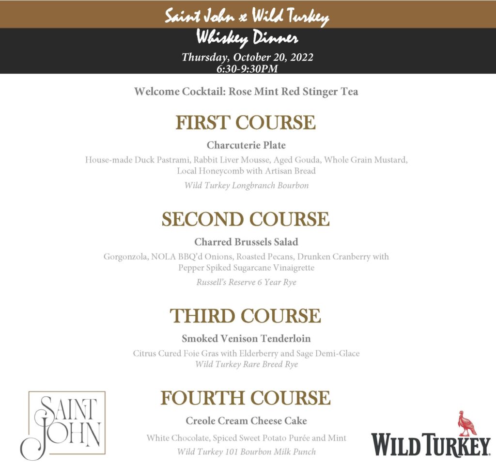 Saint John Turns ONE with Wild Turkey Birthday Dinner