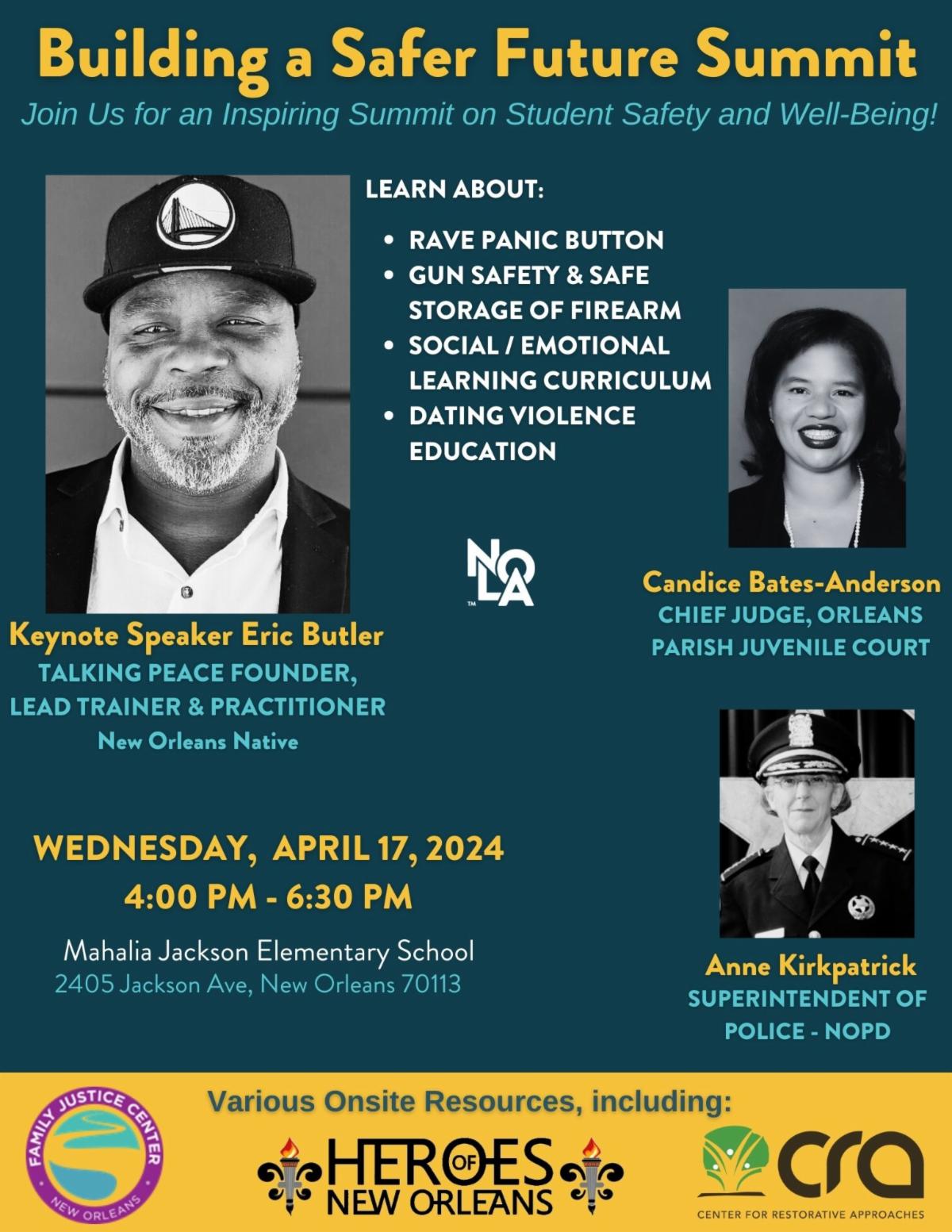 NOLA Public Schools to Host Student Safety & Well-Being Summit April 17