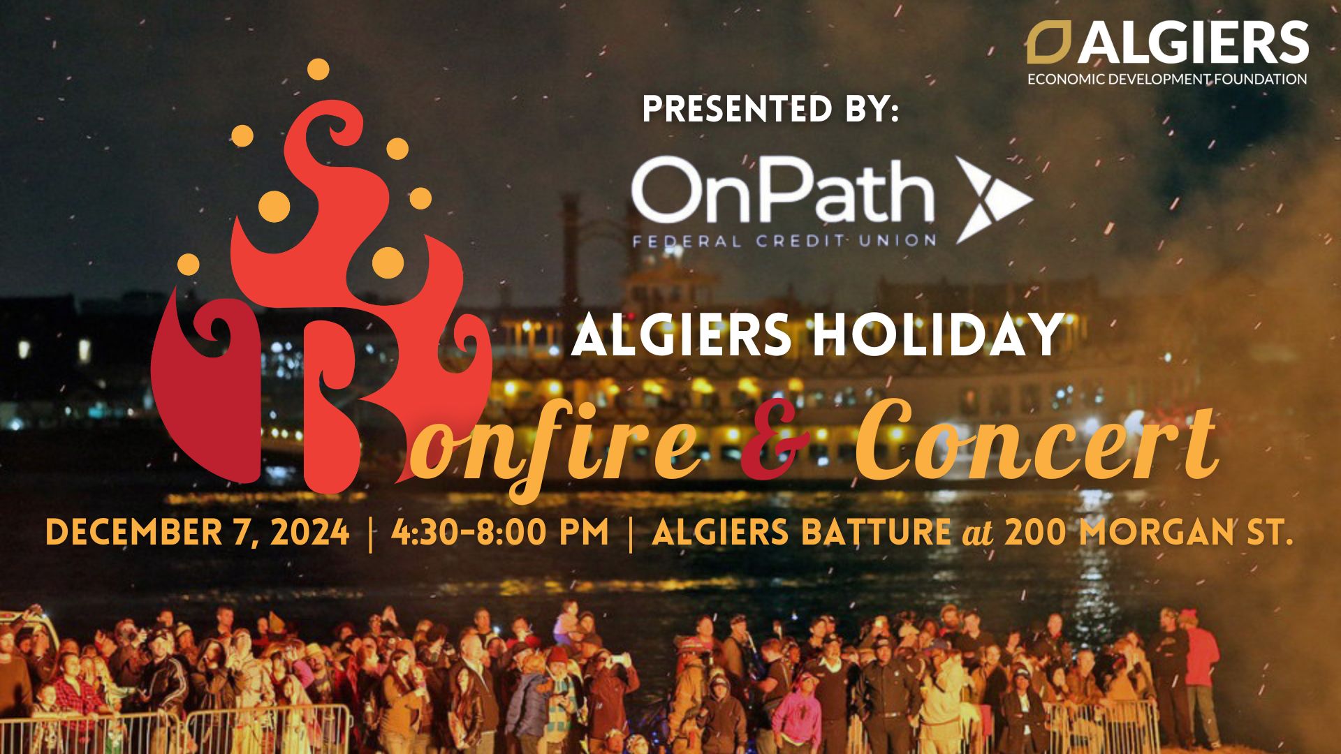 Algiers Holiday Bonfire & Concert Returns Dec. 7