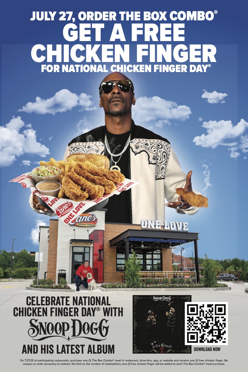 Free Chicken Finger Offer at Raising Cane's on July 27