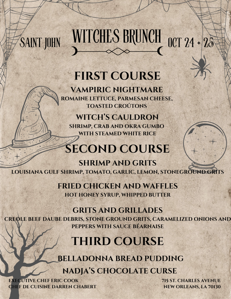 Gris-Gris & Saint John Announce Halloween Witches Brunch